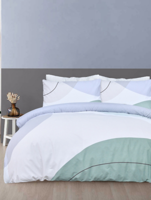 Sleepdown Oversized Geo Duvet Set in Green | Home | George at ASDA