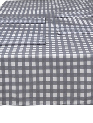 Sleepdown Gingham Printed Decorative 100% Cotton Half Panama Table ...