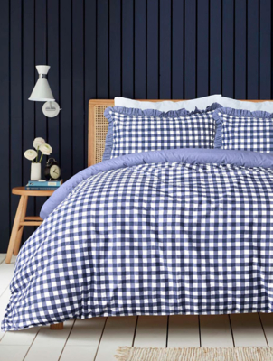 Sleepdown Gingham Ruffle Duvet Set | Home | George at ASDA