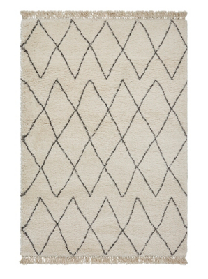 Think Rugs Boho Shaggy Cream Moroccan Rug | Home | George at ASDA