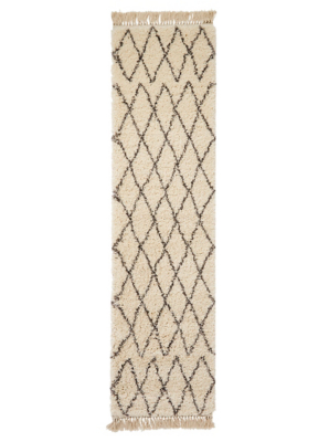 Think Rugs Boho Shaggy Cream & Grey Moroccan Runner | Home | George at ASDA