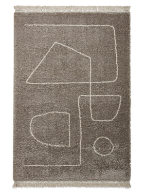 Think Rugs Boho Shaggy Grey Abstract Rug | Home | George at ASDA