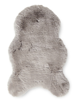 Think Rugs Silver Teddy Luxury Super Soft Pelt Shape Rug | Home ...