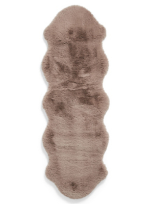 Think Rugs Mink Teddy Luxury Super Soft Pelt Shape Runner | Home ...