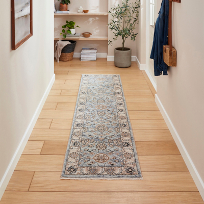 Think Rugs Vintage Blue Traditional Fringed Runner | Home | George at ASDA