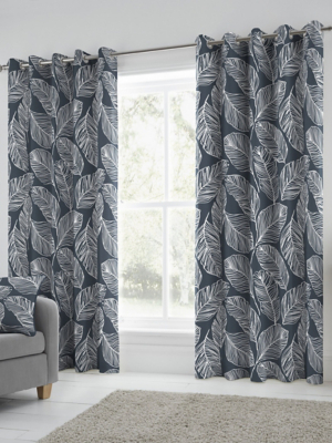 Fusion Matteo Navy Blue Eyelet Curtains | Home | George at ASDA