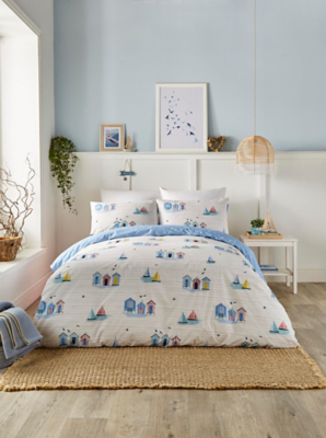 Fusion Beach Huts Blue Duvet Cover Set | Home | George at ASDA