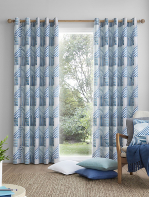 Fusion Campden Teal Eyelet Curtains | Home | George at ASDA