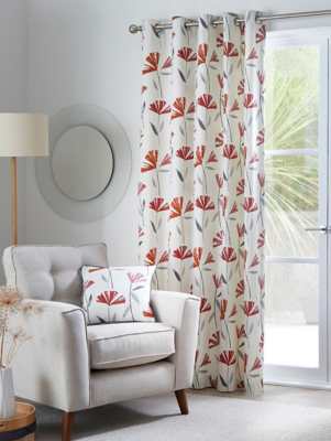 Fusion Dacey 100% Cotton Red Eyelet Curtains | Home | George at ASDA
