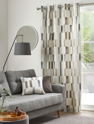Fusion Oakland 100% Cotton Natural Eyelet Curtains | Home | George at ASDA