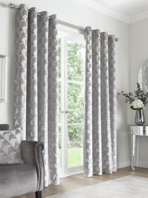 Appletree Silver Quentin Eyelet Curtains | Home | George at ASDA