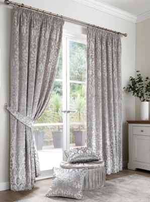 Curtina Silver Trinity Pencil Pleat Curtains | Home | George at ASDA