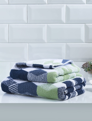 Fusion Bathroom Navy Hexagon Towel Range | Home | George at ASDA