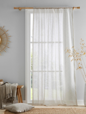 Drift Home Kayla Slot Top Voile Panel in Natural | Home | George at ASDA