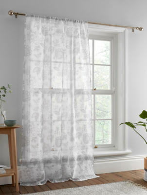 Dreams & Drapes Curtains Marinelli Slot Top Voile Panel in Grey | Home ...