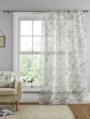 Dreams & Drapes Curtains Tiverton Slot Top Voile Panel in Green | Home ...