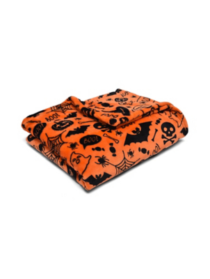 Bedlam Halloween Boo Orange Kids Fleece Throw | Home | George at ASDA