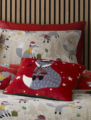 Fusion Christmas Foraging Fox Filled Cushion | Home | George at ASDA