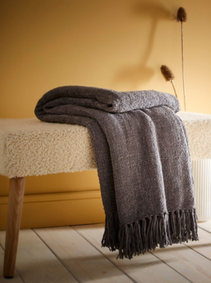 Appletree Charcoal Chenille Throw | Home | George at ASDA