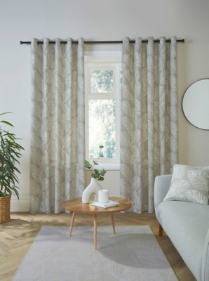 Fusion Matteo 100% Cotton Eyelet Curtains in Natural | Home | George at ...