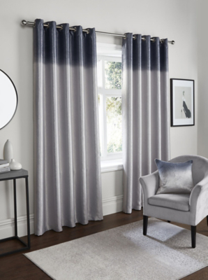 Fusion Ombre Strata Eyelet Curtains in Grey | Home | George at ASDA