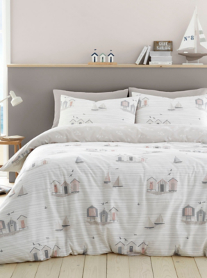 Fusion Beach Huts Natural Duvet Cover Set | Home | George at ASDA