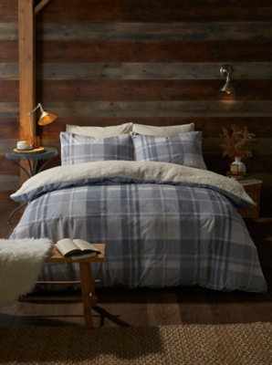 Fusion Mulford Grey Check Duvet Cover Set | Home | George at ASDA
