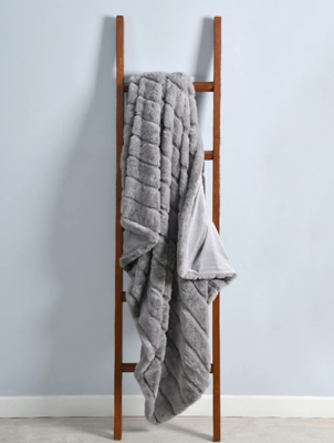 Sleepdown Grey Carved Faux Throw | Home | George at ASDA