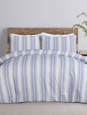 Sleepdown Pyjama Stripe Blue Duvet Set | Home | George at ASDA