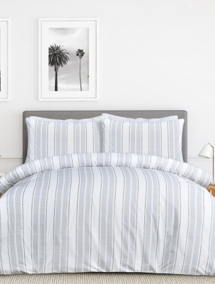 Sleepdown Pyjama Stripe Grey Duvet Set | Home | George at ASDA