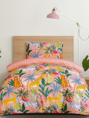 Sleepdown Pink Safari Reversible Single Duvet Set | Home | George at ASDA