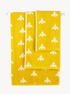 Yellow Bee Print Cotton Towel Range | Home | George at ASDA