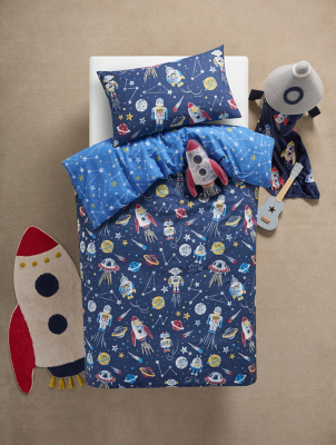 Navy Robot Glow In The Dark Reversible Single Duvet Set | Home | George ...