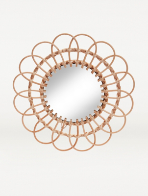 Natural Hand Woven Willow Mirror | Home | George at ASDA