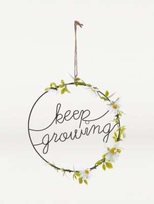 Black Keep Growing Wire Sign | Home | George at ASDA