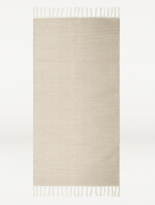 Natural Stripe Cotton Rug | Home | George at ASDA