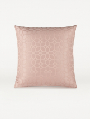 Pink Jacquard Geometric Cushion | Home | George at ASDA