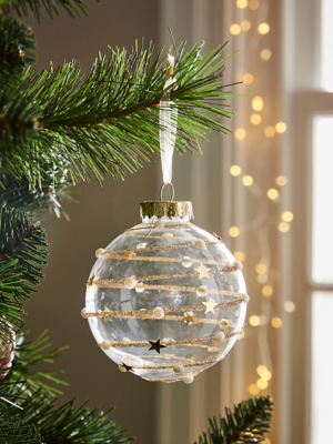 Star & Pearl Round Bauble | Christmas | George at ASDA