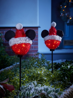 Disney Mickey & Minnie Mouse Stake Lights - Set of 2 | Christmas ...