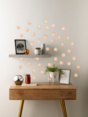Rose-Gold Polka Dot Wall Stickers | Home | George at ASDA