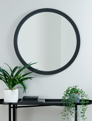 60cm Round Black Mirror | Home | George at ASDA