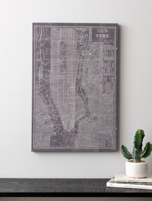 Grey NYC Map Print | Home | George at ASDA