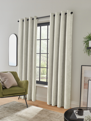 Natural Chenille Thermal Eyelet Curtains | Home | George at ASDA