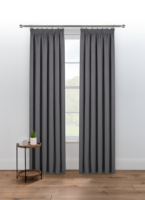 Charcoal Super Soft Thermal Pencil Pleat Curtains | Home | George at ASDA