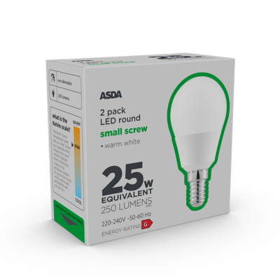 LED Round 25W Small Screw Lightbulb | Home | George at ASDA