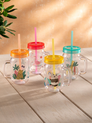 Multicolour Kids Wildlife Mason Jars Set of 4 | Outdoor & Garden ...