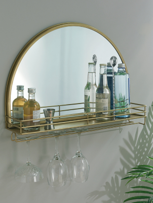 Gold-Tone Half-Circle Shape Bar Shelf | Home | George at ASDA