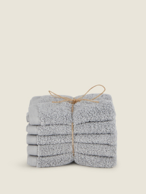 Just Wellness Grey Bamboo Face Cloths - Set of 5 | Home | George at ASDA