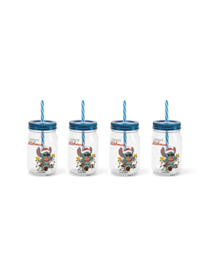 Disney Stitch Christmas Mason Jars - Set of 4 | Home | George at ASDA