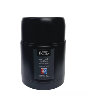 Black Stainless Steel Flask with Spoon | Home | George at ASDA